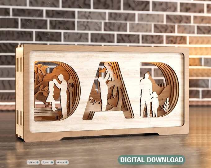 3D Father's Day Gift Multi-layered Night Sky Design Thank You for Being ...