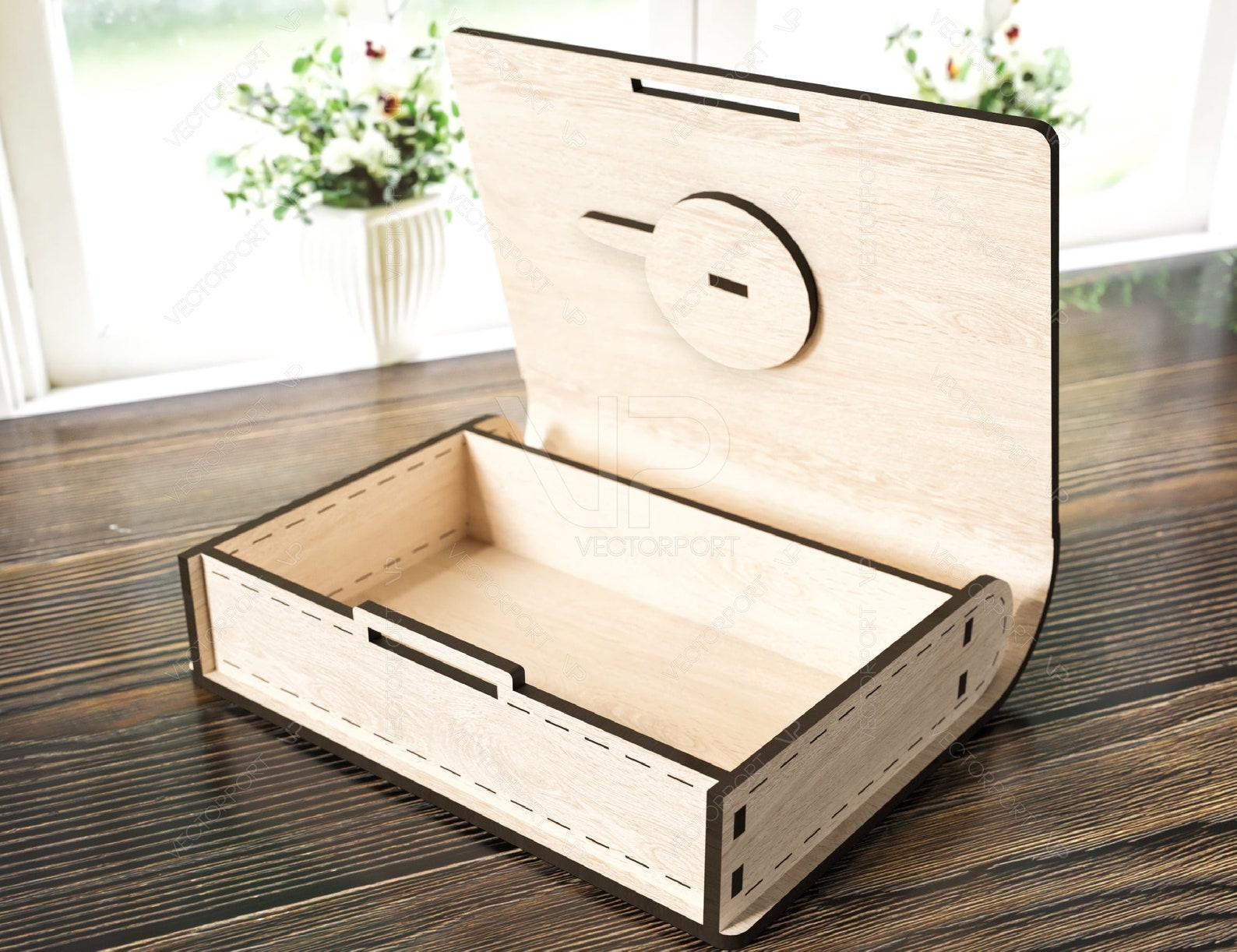 Book Shape Wooden Gift Box With Lock Laser Cut Card Case Favor Box ...
