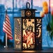 Patriotic USA Theme Laser Cut Table Lamp With Statue of Liberty, Flag ...