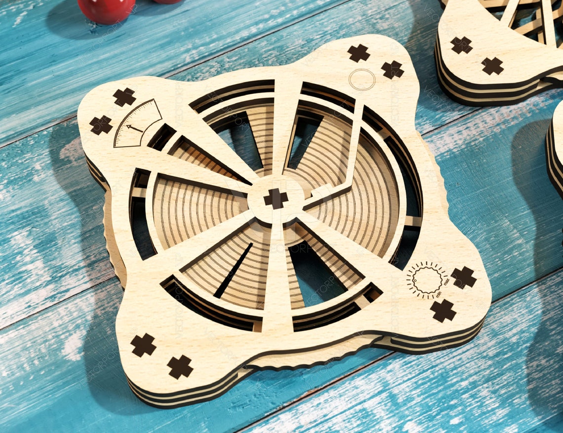 Coaster Mechanical Laser Vintage Cassette Turntable Shape Tea Coffee ...