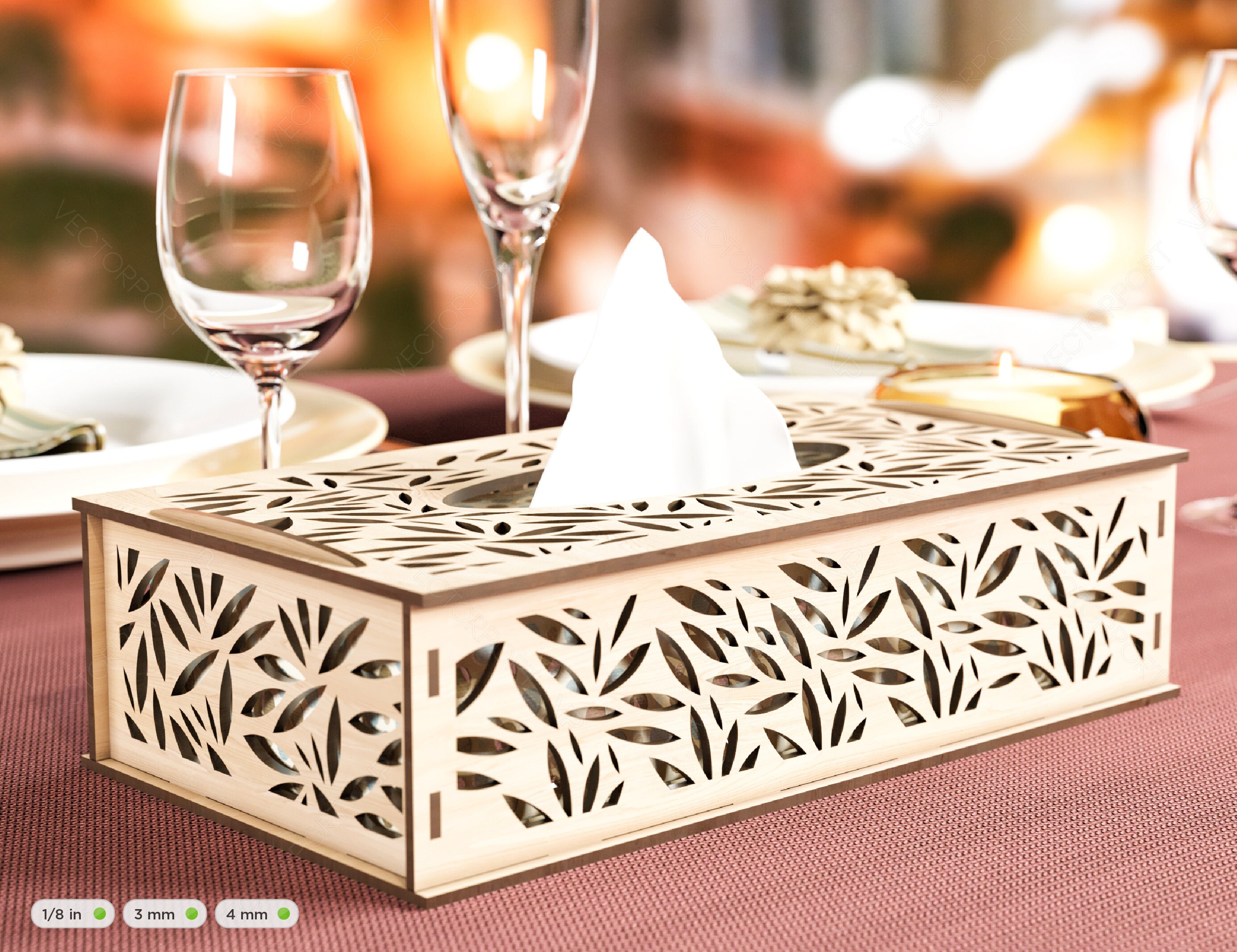 Decorative Laser Cut Tissue Box Leaf Shape Tabletop Wooden - Etsy