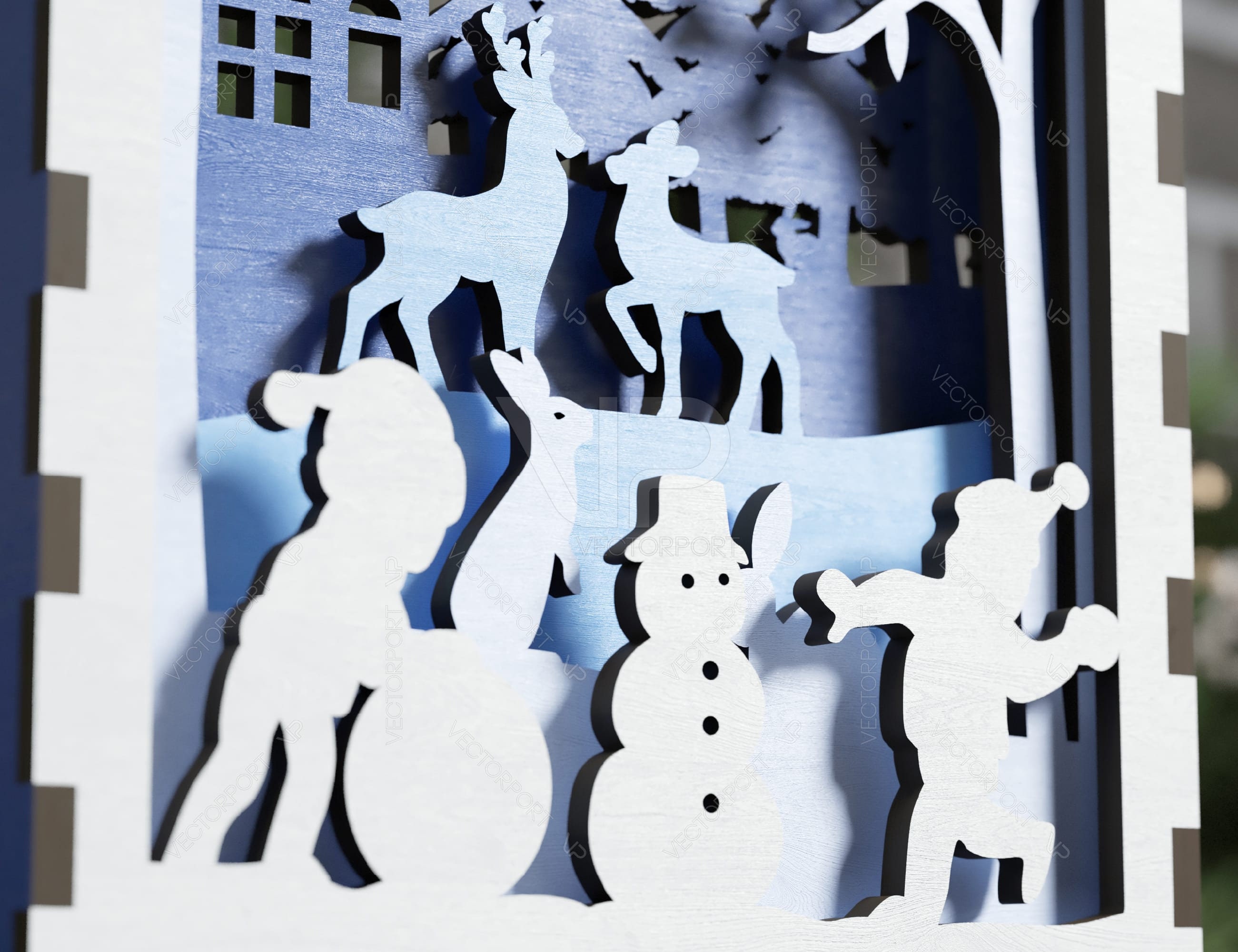 Layered Christmas Multilayer Christmas Gift Ornament Snowman Deer ...