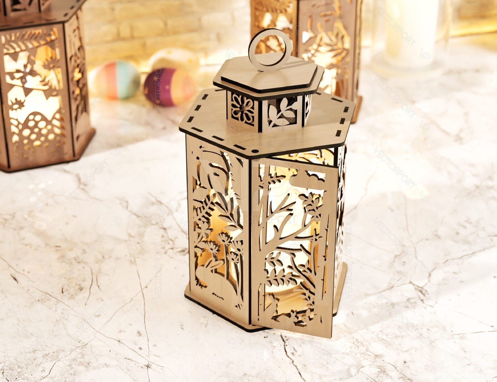 Easter Lamp Candle Holder Ornaments Light Bunny Opener Lantern ...