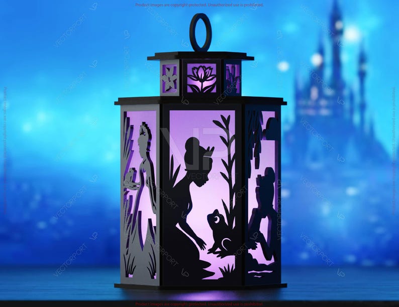 Princess Tiana & the Frog Tealight Lantern | Fairy Tale Silhouette ...