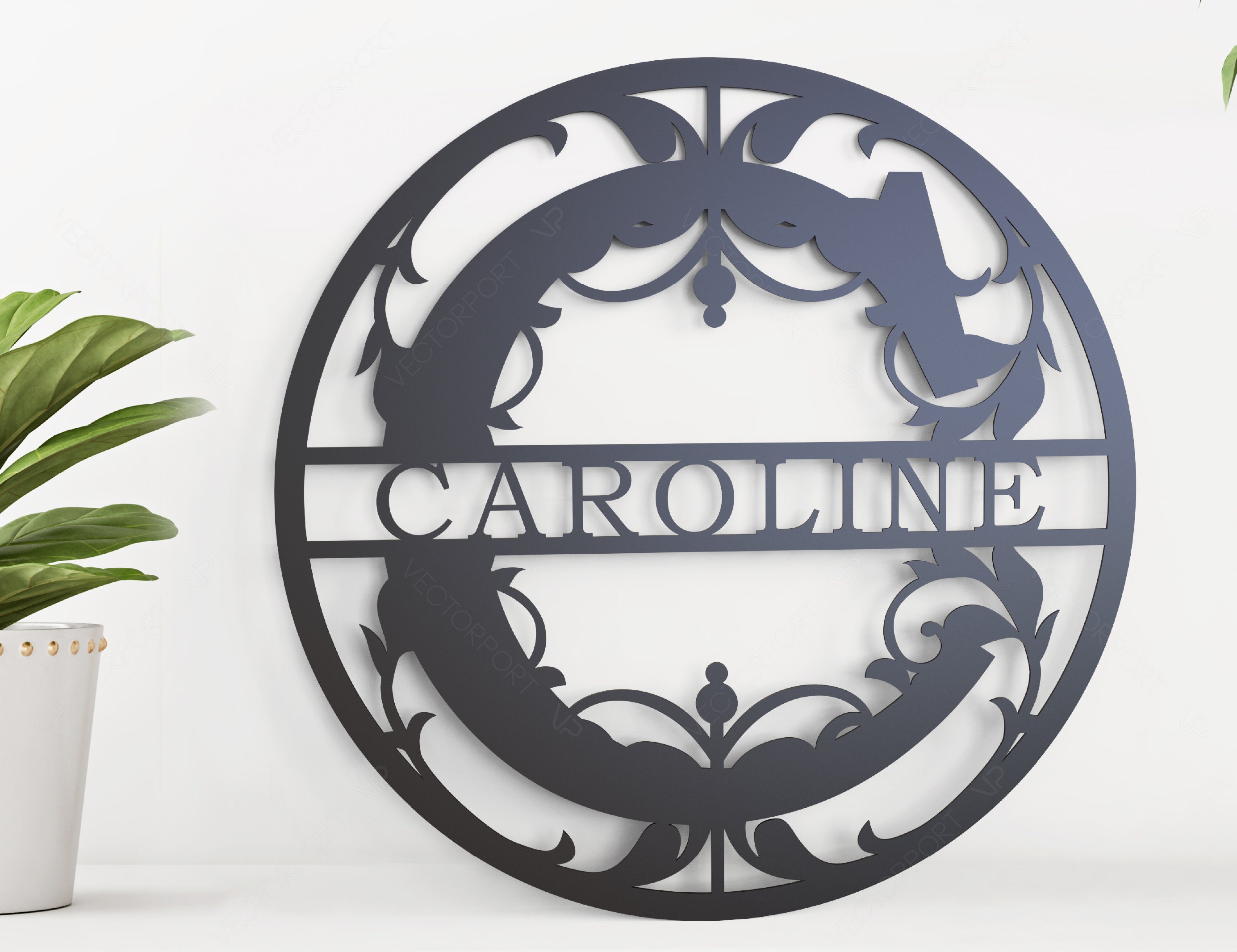 Floral Round Split Regal Monogram Alphabet Letters Laser Cut - Etsy