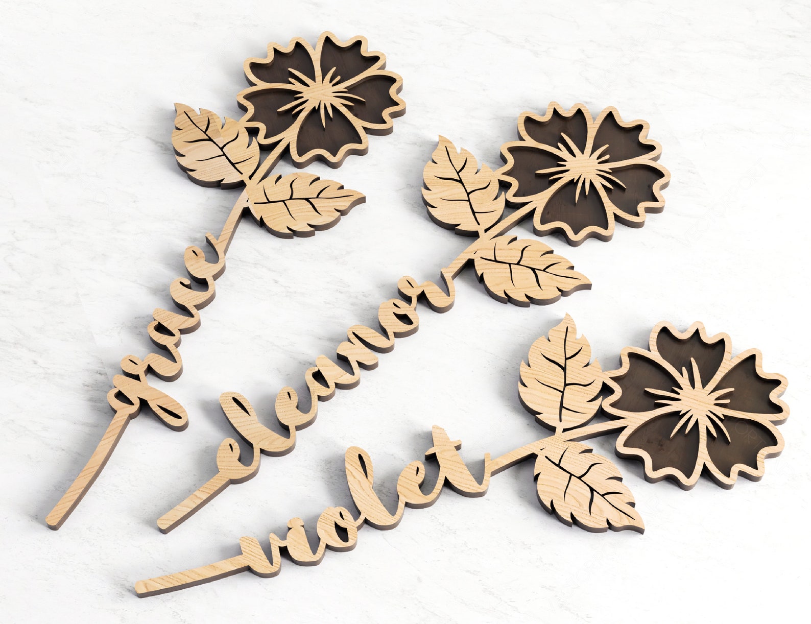 Tropical Flowers Laser Cut Out Art Valentine Day Acrylic Wood - Etsy