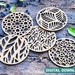 Round Laser Cut Wood Coasters Drink Tea Coffee Cup Mat Pad - Etsy