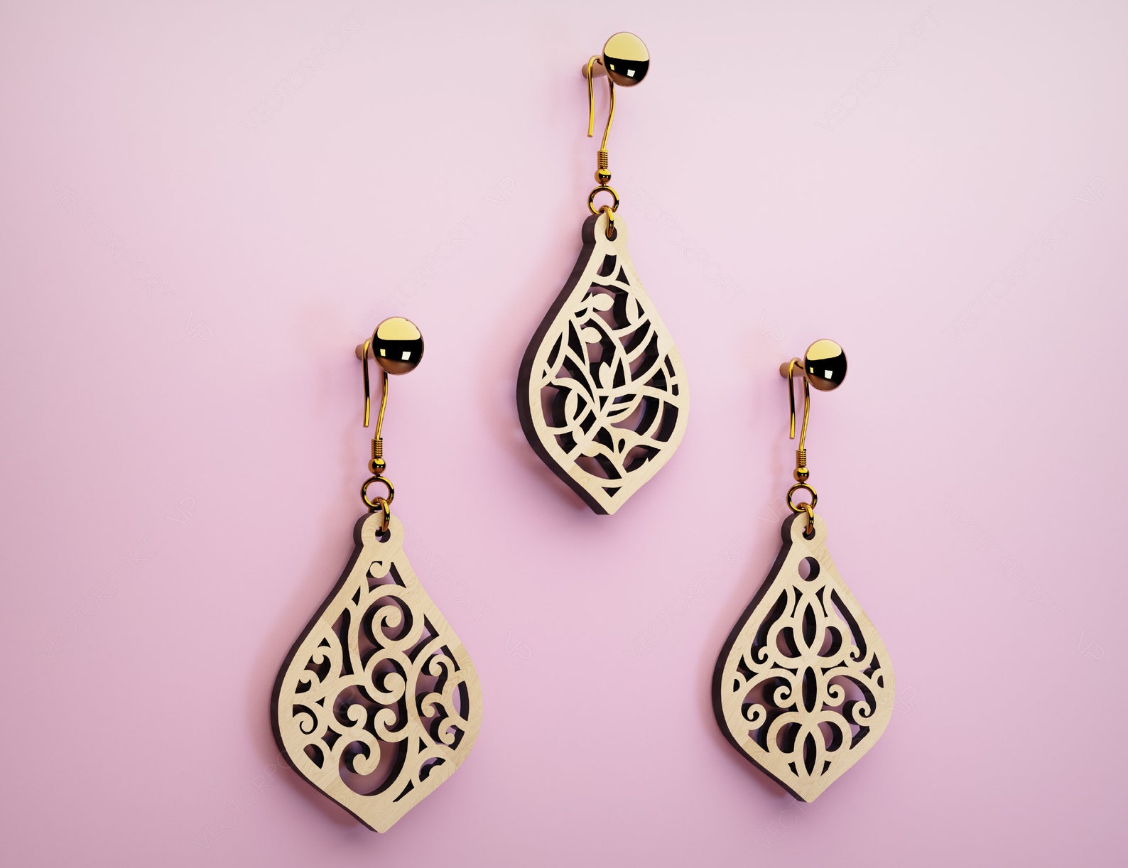 Floral Geometric Earrings Decorative Craft Jewelry Pendants - Etsy