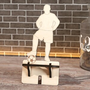 Phone Stand Football Player, Soccer Ball Cut Mobile Stand Cell Phone ...