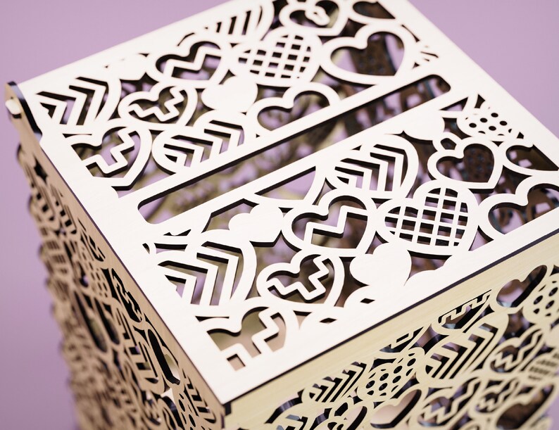 Heart Pattern Decorative Wedding Gift Card Box Decoration - Etsy