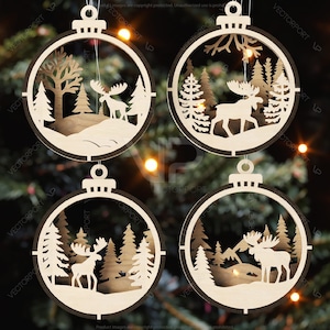 Bundle of 3D Christmas Ornaments, Tree Decorations Craft Set, Hanging ...