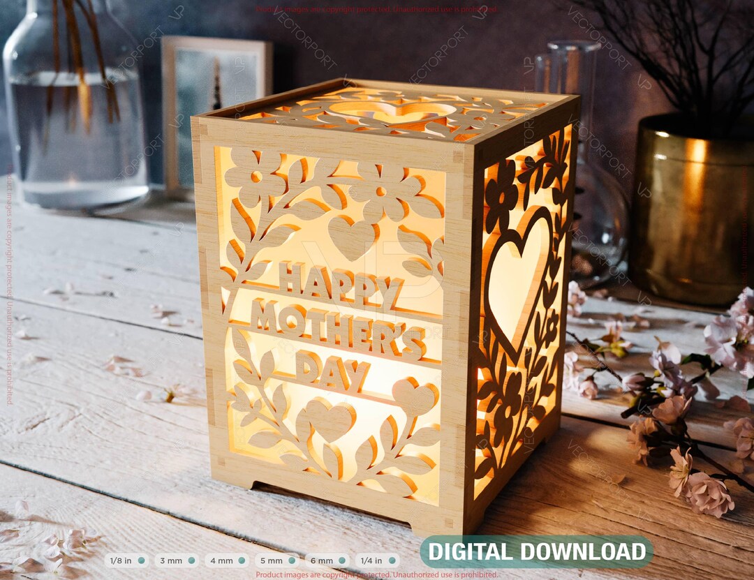 Elegant Mother's Day Laser-cut Lantern – A Heartfelt Tribute in Light ...