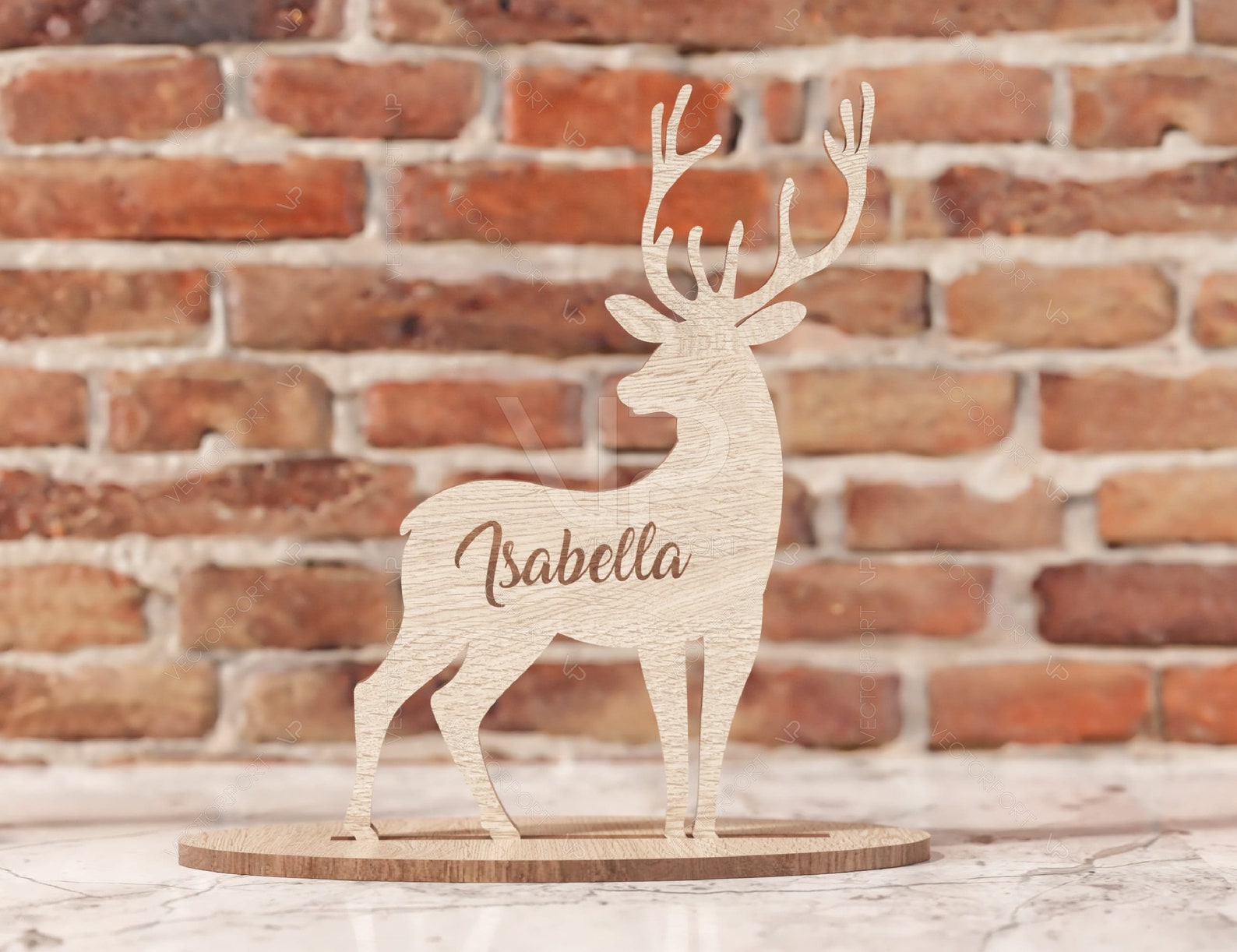 Christmas Standing Reindeer Personalized Decorations Place Your Text ...