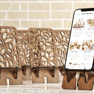 Laser Cut Wooden Mobile Phone Stand Cell Phone Holder Digital - Etsy