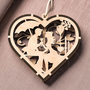 Valentine's Laser-cut Hanging Heart Décor, Heart Shape Decor for a ...