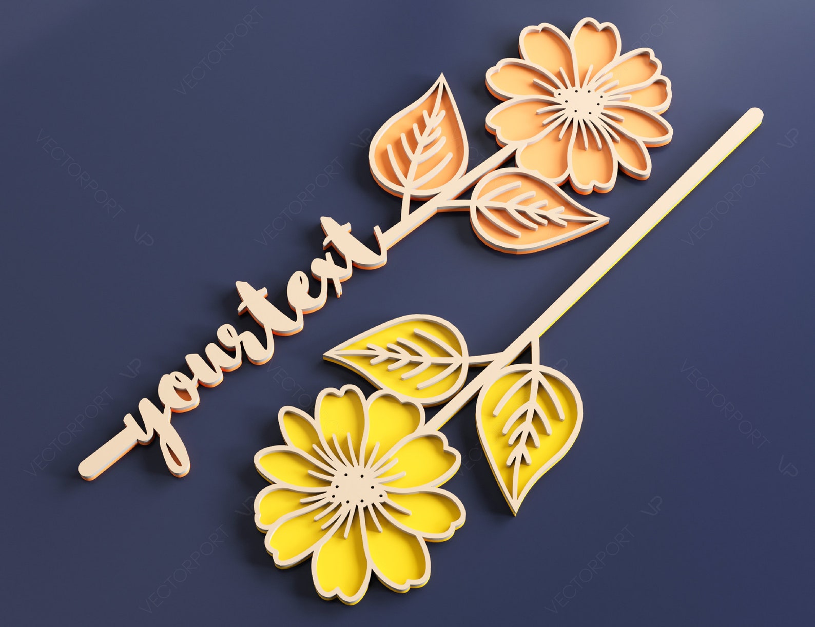 Flower Laser Cut Out Art Gift Day Acrylic Wood Personalized - Etsy