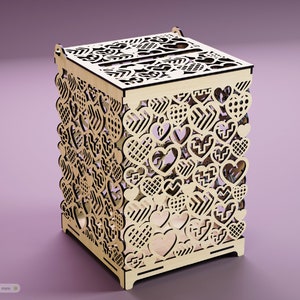 Heart Pattern Decorative Wedding Gift Card Box Decoration - Etsy