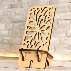 Laser Cut Wooden Mobile Phone Stand Cell Phone Holder Digital Download ...