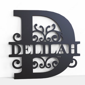 Floral Split Regal Monogram Alphabet Letters Laser Cut Name Sign ...