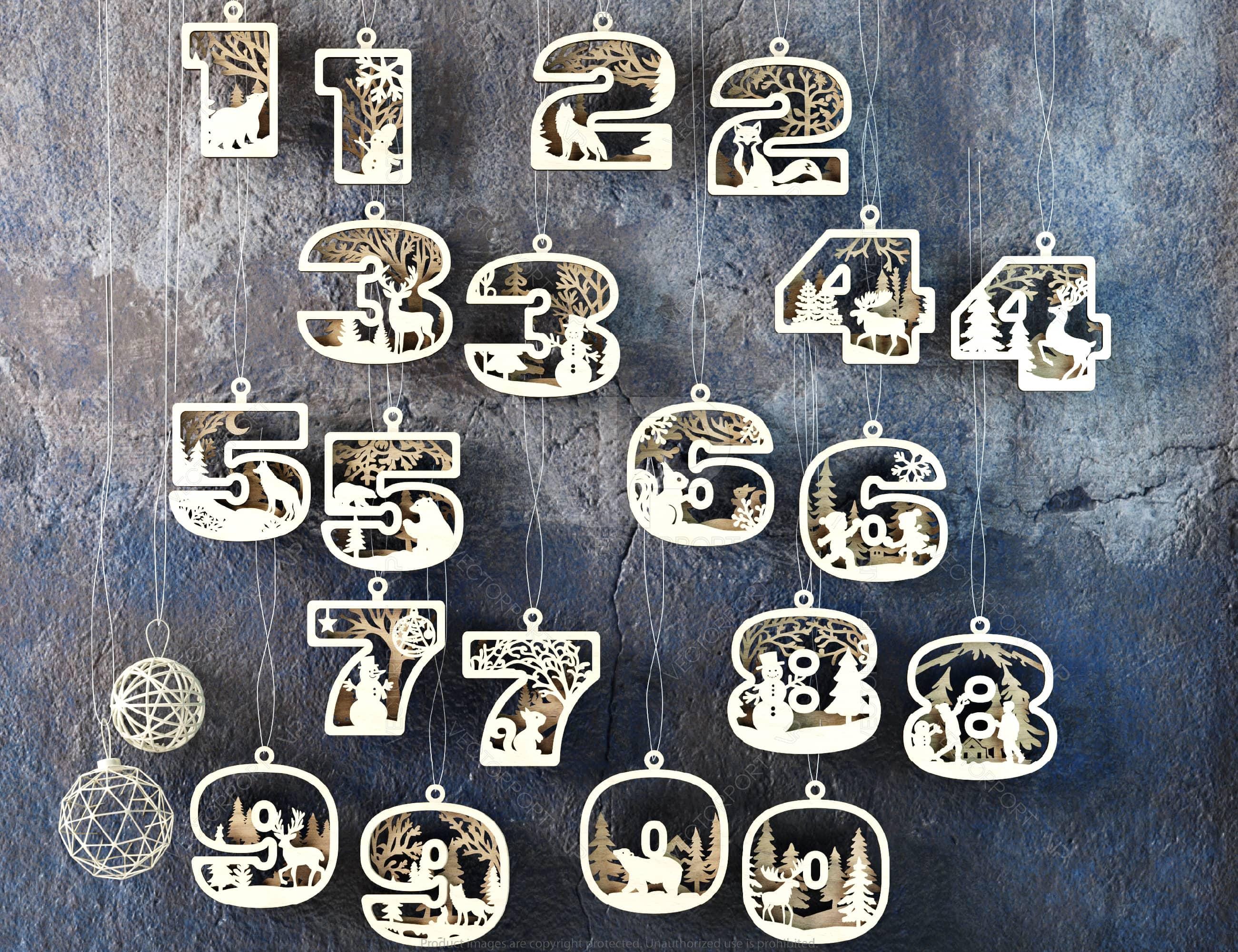 Numbered Magic: Festive Number Ornaments Decorations for New Year ...