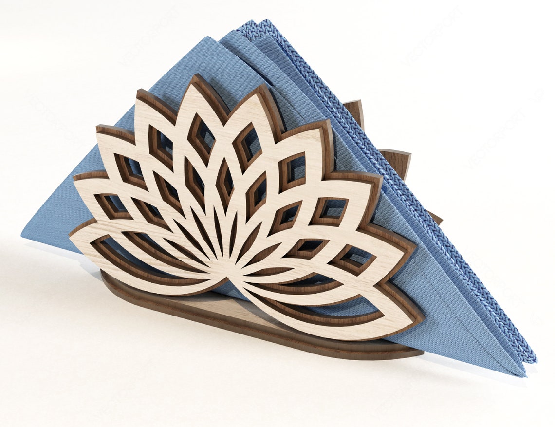 Lotus Flower Decorative Napkin Holder Laser Cut Heart Leaf - Etsy