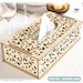 Flowers Decorative Laser Cut Tissue Box Heart Shape Tabletop Wooden ...