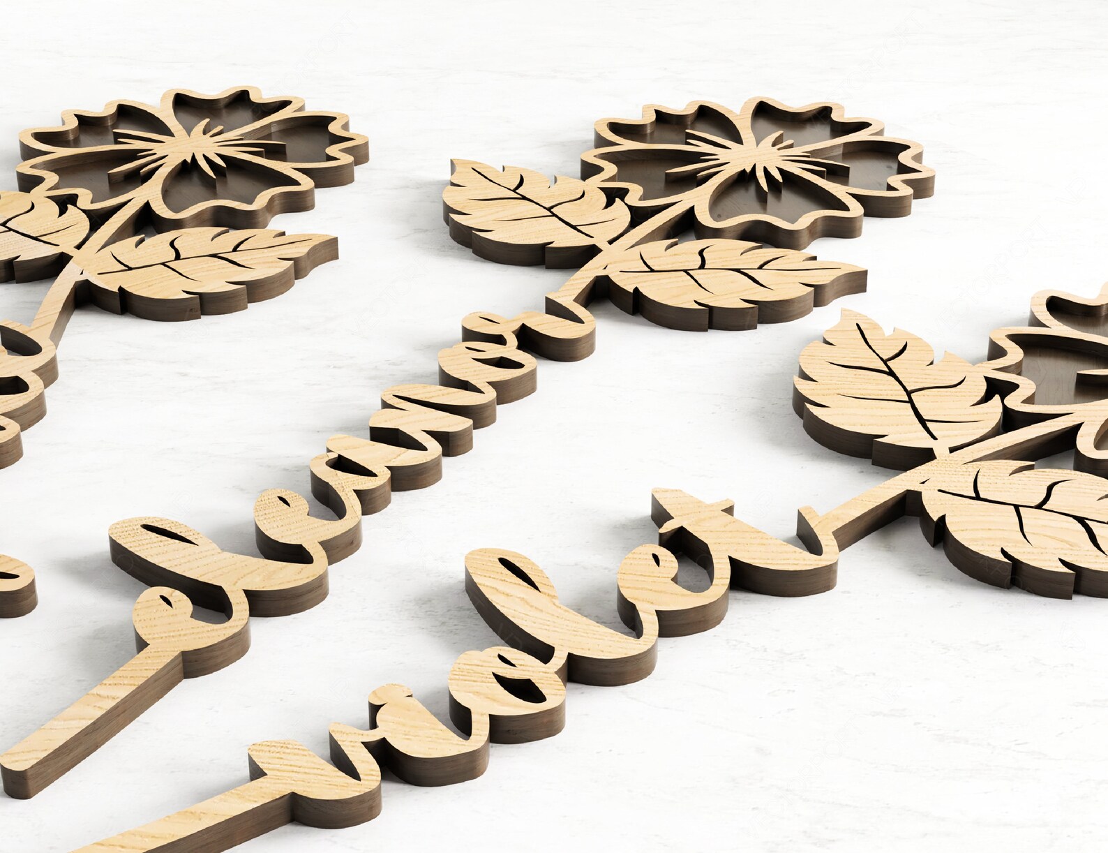 Tropical Flowers Laser Cut Out Art Valentine Day Acrylic Wood - Etsy