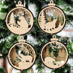 Bundle of 3D Christmas Ornaments, Tree Decorations Craft Set, Hanging ...
