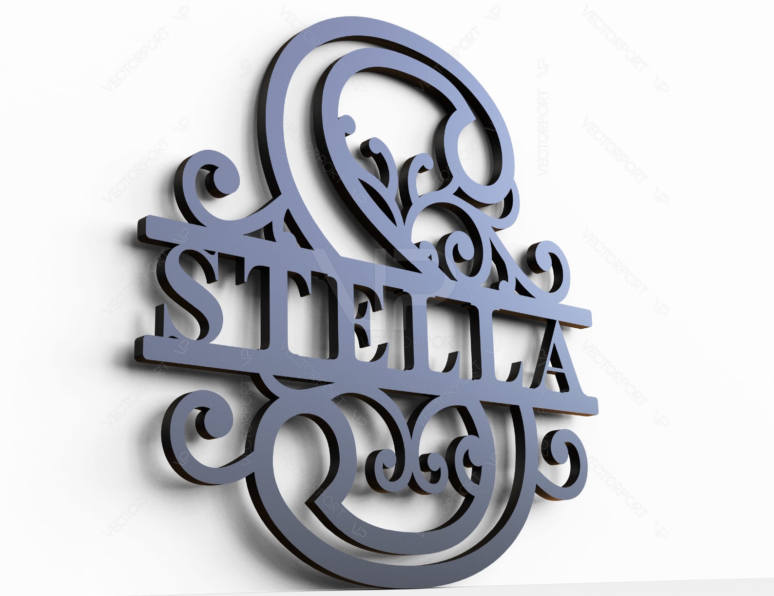 Floral Split Regal Monogram Alphabet Letters Laser Cut Name Sign ...