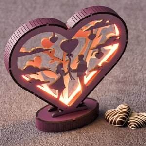 Symphony of Love: Artistic Table Lamp for Valentine's Day - 3D LED ...