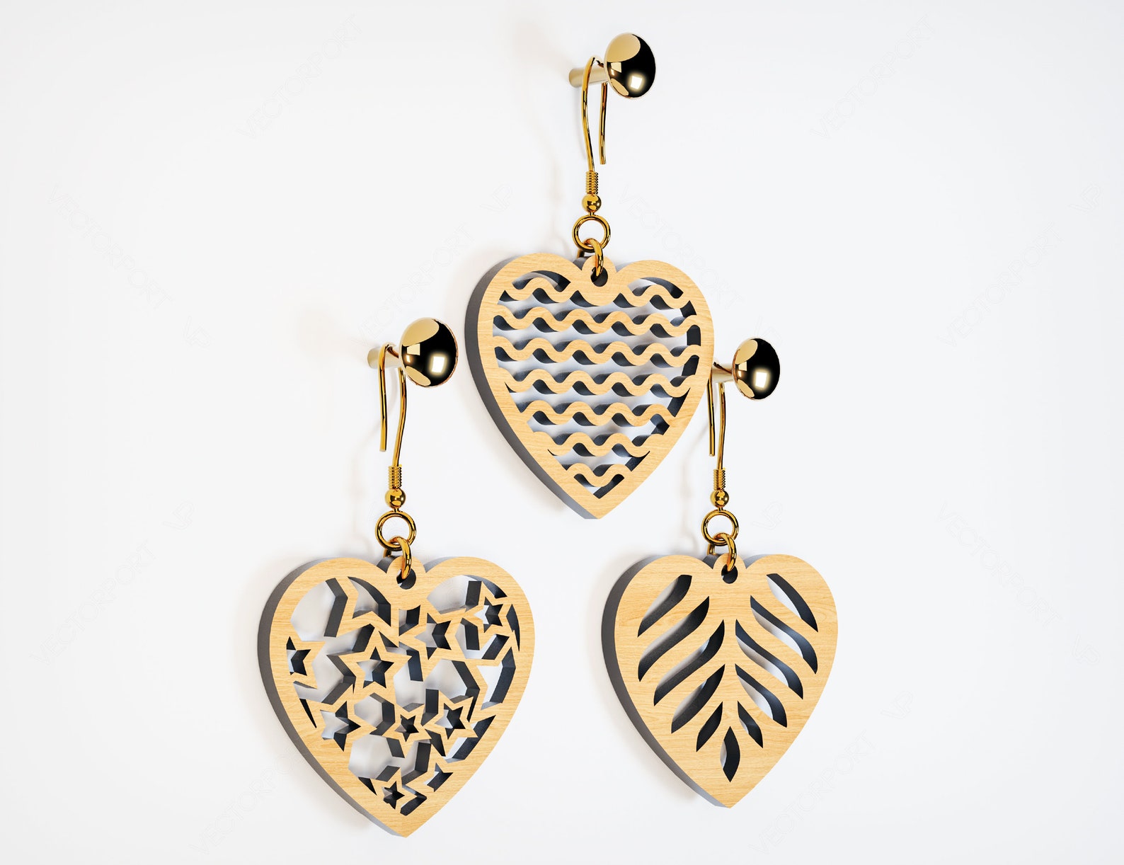 Heart Shape Earring Svg Gloforge Cricut Jewelry Pendants Laser - Etsy