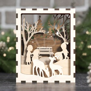 Layered Christmas Multilayer Christmas Gift Ornament Snowman Deer ...