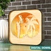 Fathers Day Gift Wooden Led Night Lamp Dad & Daughter Scene Multilayer ...