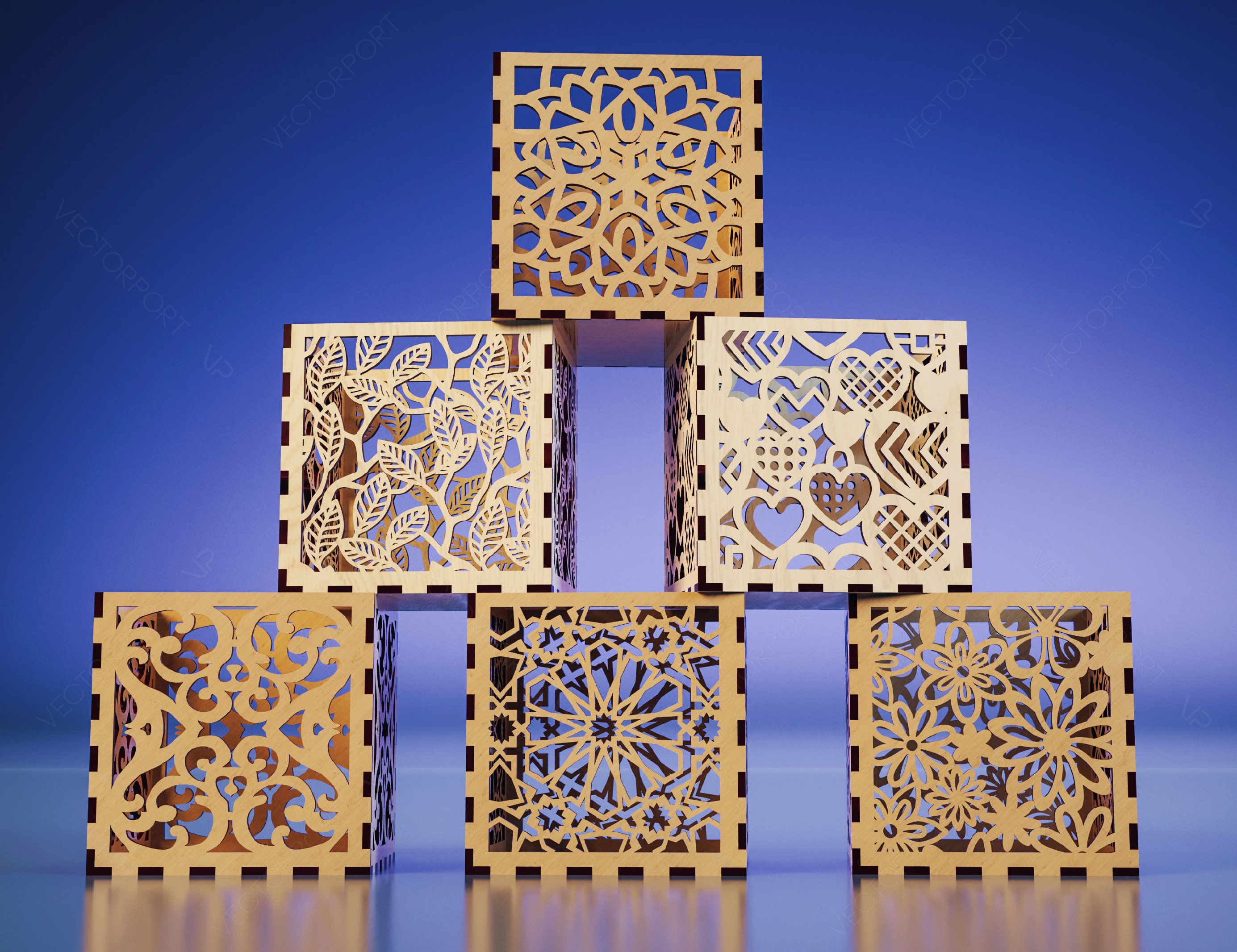Decorative Laser Cutting Wooden Box Geometric Ornamental Gift - Etsy