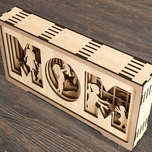 Multilayer Standing Mom and Daughter Shape Happy Mothers Day Gift for ...