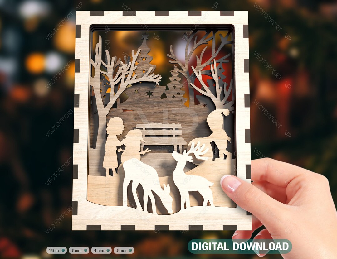 Layered Christmas Multilayer Christmas Gift Ornament Snowman Deer ...