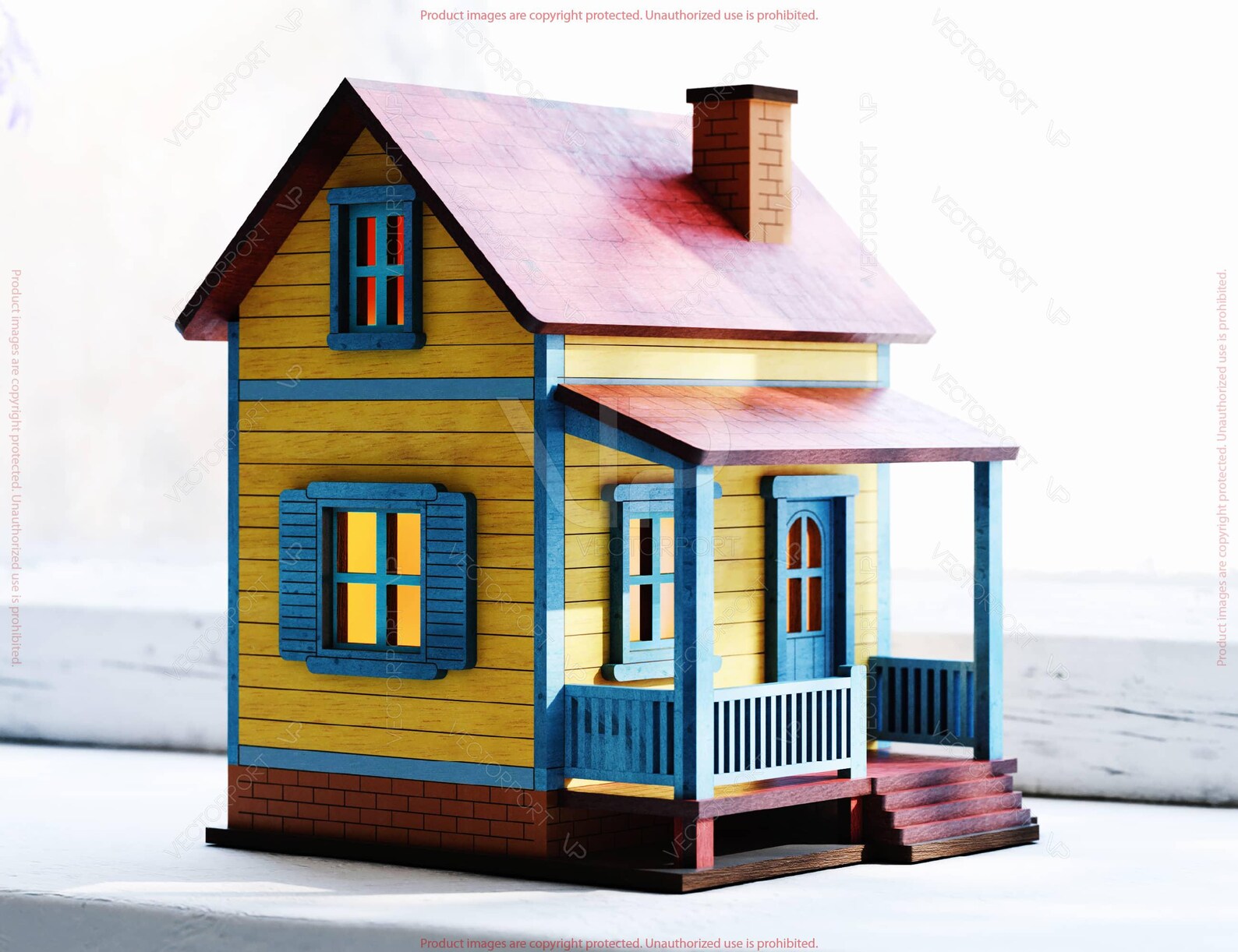 Miniature Wooden House Laser Cut File – DIY 3D Model, Cute Painted ...
