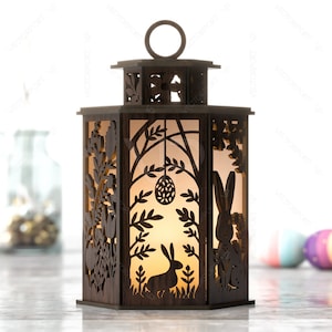 Easter Lamp Candle Holder Ornaments Light Bunny Tealight Lamp Night ...