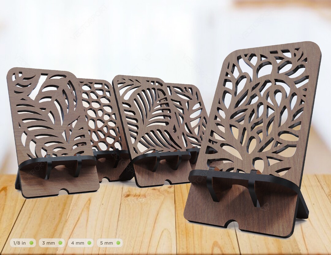 Laser Cut Wooden Mobile Phone Stand Cell Phone Holder Digital - Etsy