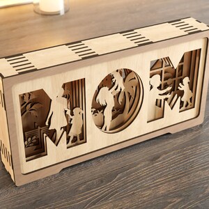 Multilayer Standing Mom and Daughter Shape Happy Mothers Day Gift for ...