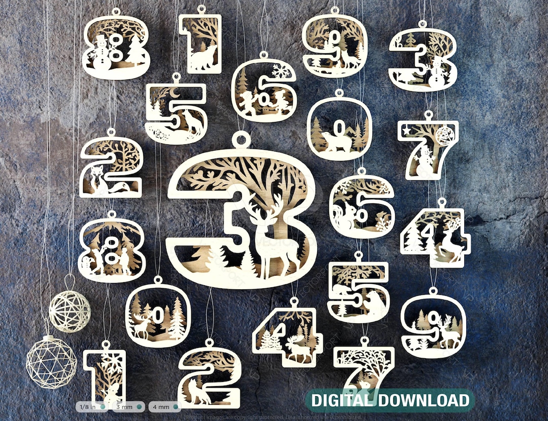 Numbered Magic: Festive Number Ornaments Decorations for New Year ...