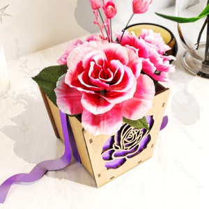 Rose Box Laser Cut Gift Box Envelope Home Décor Decorative Wedding Card ...