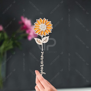 Sunflower Laser Cut Out Stick With Tag for Laser Cutting Art Valentine ...