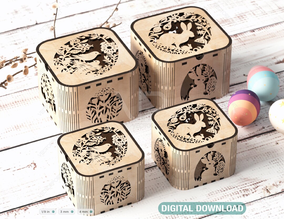 Easter Elegance: Laser-cut Box Design for Stylish Decor and Thoughtful ...