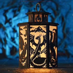 Dragon's Breath Lantern: Detailed Laser-cut Artwork, Mystical 3D ...