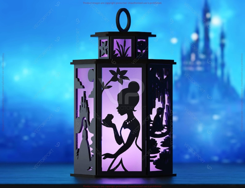 Princess Tiana & the Frog Tealight Lantern | Fairy Tale Silhouette ...