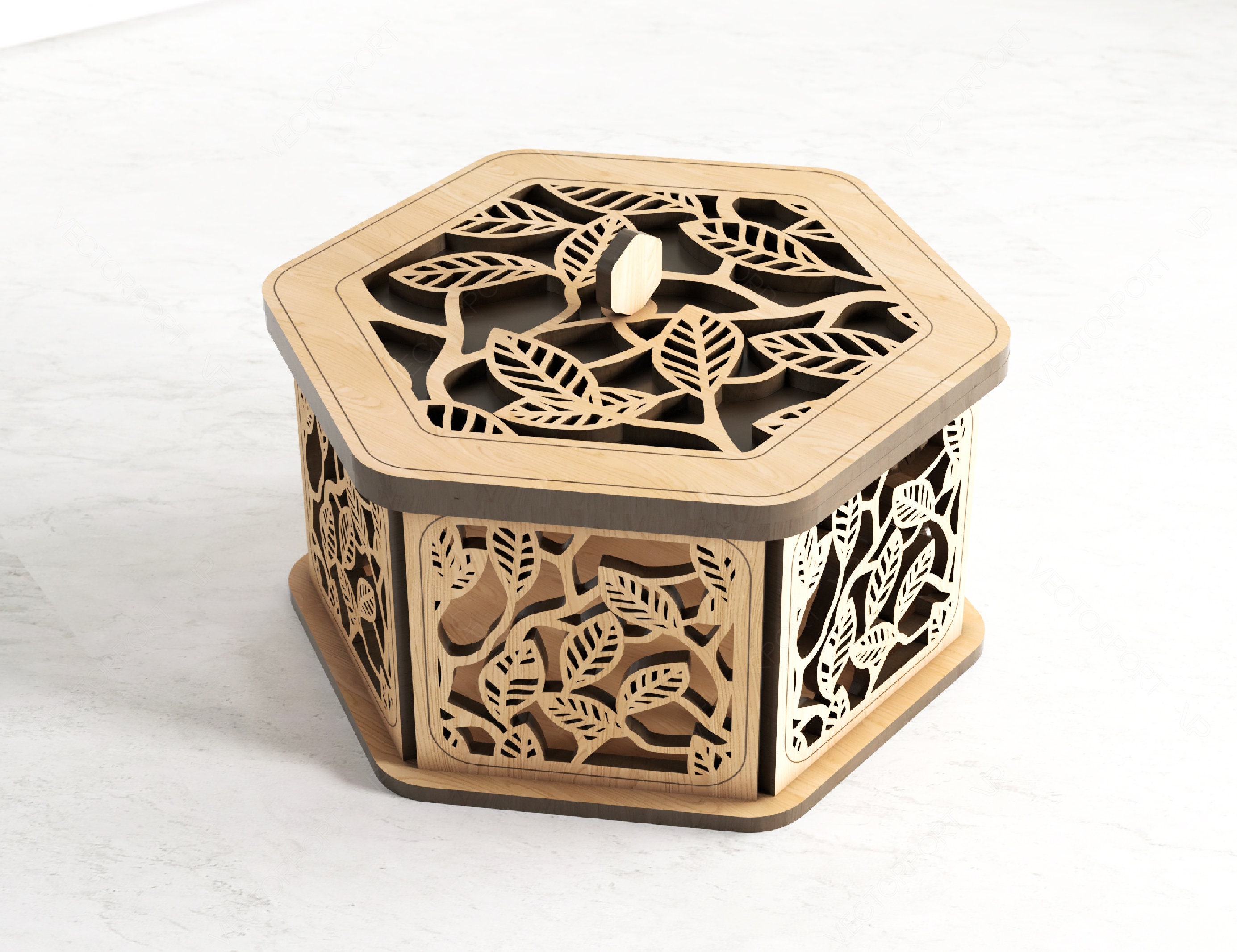 Hexagon Decorative Wooden Gift Box Laser Cut Wedding Favour - Etsy