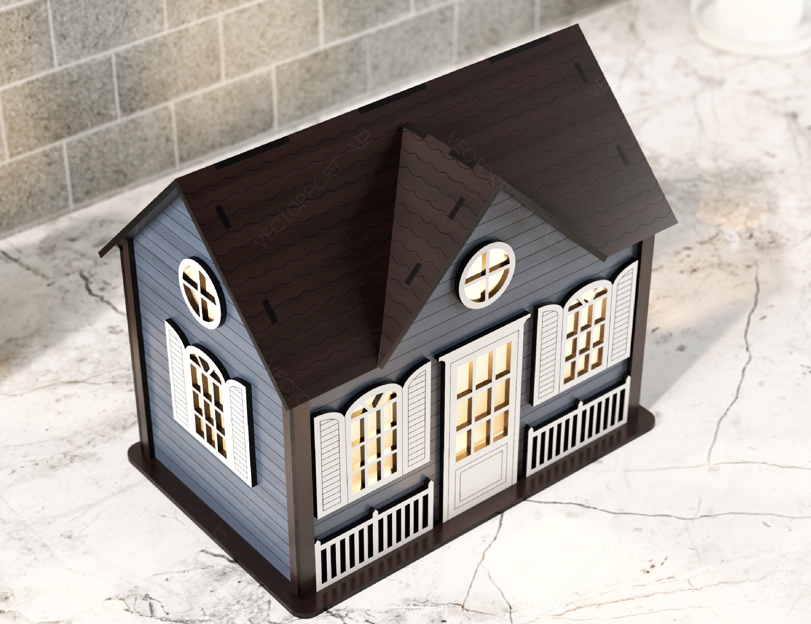 Wooden House Laser Cut Night Light Lamp Mdf Laser Cutting Home - Etsy