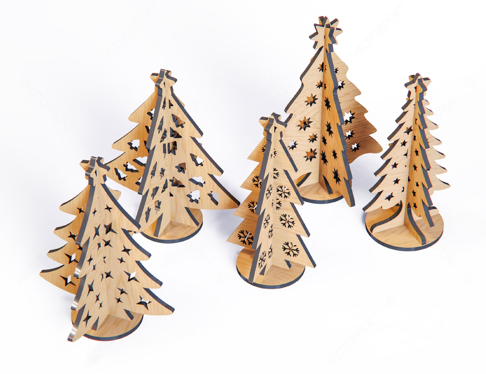 Standing Christmas Trees Laser Cut Snowflake SVG Craft - Etsy