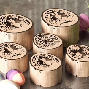 Easter Elegance: Laser Cut Egg Shaped Wooden Gift Box for Stylish ...